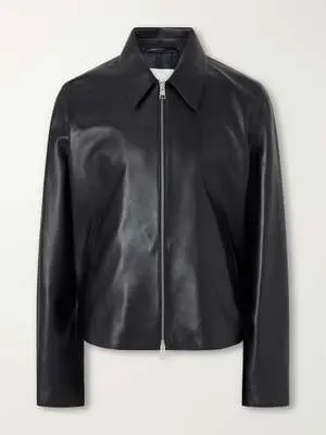 AMI Paris Leather Jacket - Black