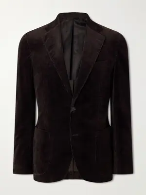 DE PETRILLO Forcella Cotton-blend Corduroy Suit Jacket - Brown