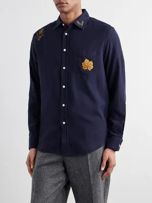 Portuguese Flannel Embroidered Cotton-flannel Shirt