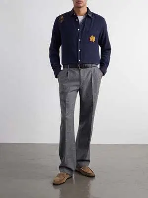 Portuguese Flannel Embroidered Cotton-flannel Shirt