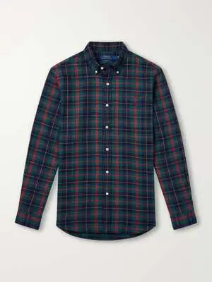 Polo Ralph Lauren Logo-embroidered Checked Cotton Shirt - Navy