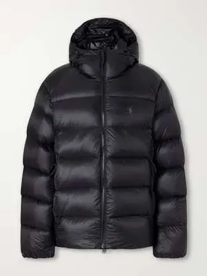 Polo Ralph Lauren Logo-embroidered Shell Hooded Down Jacket - Black