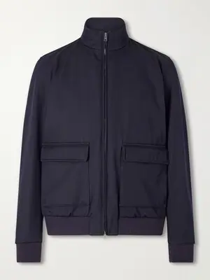 Herno Virgin Wool-twill Bomber Jacket - Blue