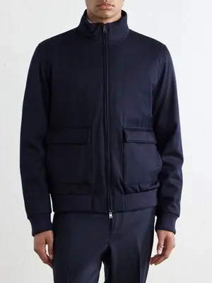 Herno Virgin Wool-twill Bomber Jacket - Blue