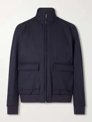 Herno Virgin Wool-twill Bomber Jacket - Navy