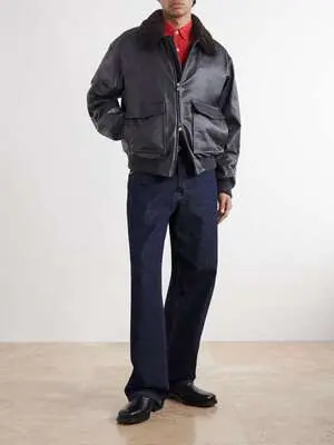 VALSTAR Smith Shearling-trimmed Full-grain Leather Jacket