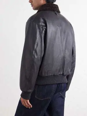VALSTAR Smith Shearling-trimmed Full-grain Leather Jacket