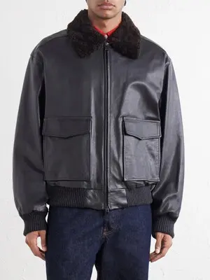 VALSTAR Smith Shearling-trimmed Full-grain Leather Jacket