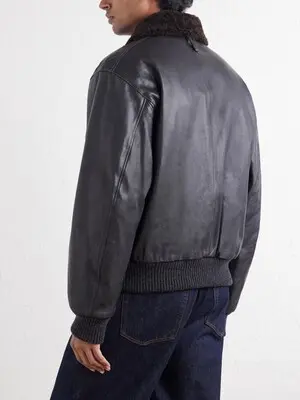 VALSTAR Smith Shearling-trimmed Full-grain Leather Jacket