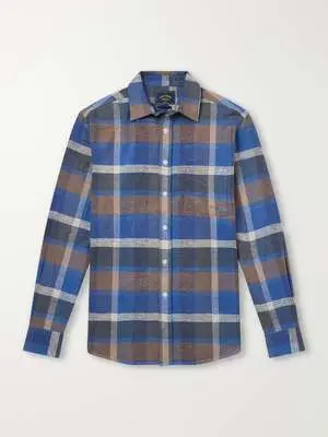 Portuguese Flannel Alpino Checked Cotton-flannel Shirt - Blue