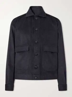 DE PETRILLO Wool And Cashmere-blend Felt Bomber Jacket - Black