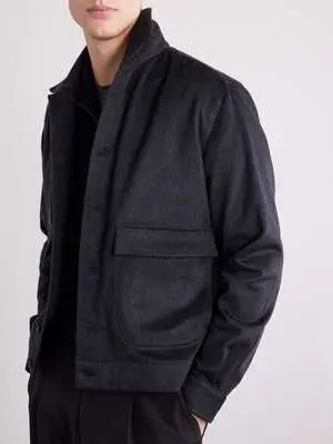 DE PETRILLO Wool And Cashmere-blend Felt Bomber Jacket