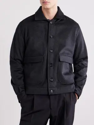 DE PETRILLO Wool And Cashmere-blend Felt Bomber Jacket