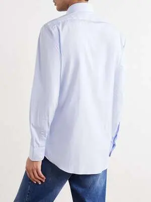 Thom Sweeney Lecce Striped Cotton-poplin Shirt