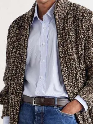 Thom Sweeney Lecce Striped Cotton-poplin Shirt