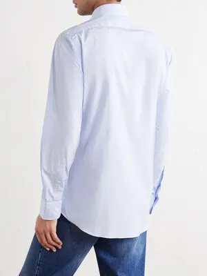 Thom Sweeney Lecce Striped Cotton-poplin Shirt