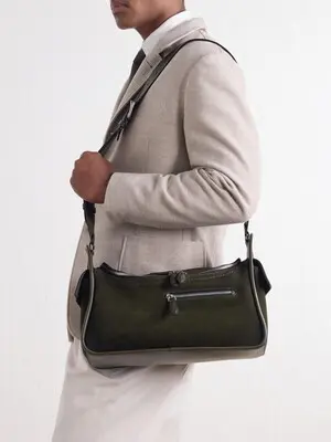 Berluti Périple Barrel Leather-trimmed Suede Messenger Bag