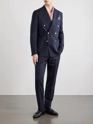 DE PETRILLO Vesuvio Double-breasted Wool-twill Suit Jacket