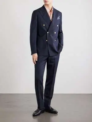 DE PETRILLO Vesuvio Double-breasted Wool-twill Suit Jacket