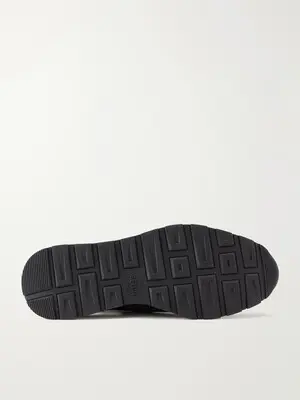 Berluti Fast Track Suede-trimmed Full-grain Venezia Softy Leather Sneakers - Black
