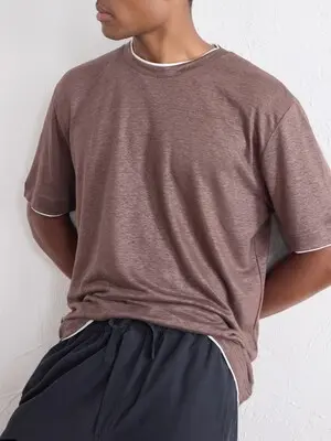 Eleventy Linen T-shirt - Brown