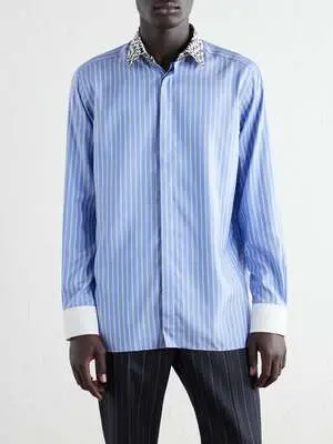 TOM FORD Striped Silk-satin Shirt