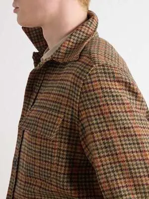 DE PETRILLO Houndstooth Virgin Wool Overshirt