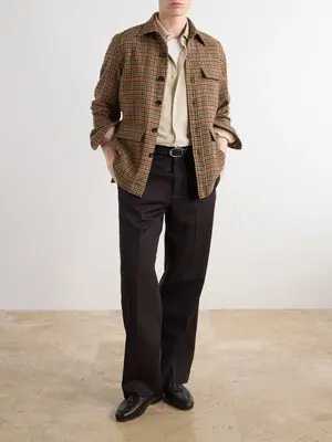 DE PETRILLO Houndstooth Virgin Wool Overshirt