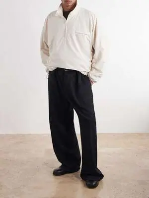WILLY CHAVARRIA Appliquéd Fleece-lined Shell Half-zip Jacket