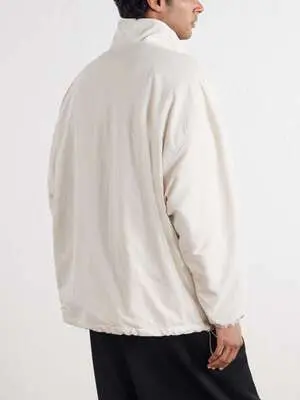 WILLY CHAVARRIA Appliquéd Fleece-lined Shell Half-zip Jacket