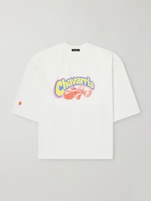 WILLY CHAVARRIA Printed Cotton-jersey T-shirt - White