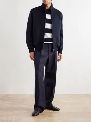 Thom Sweeney Wool And Cashmere-blend Flannel Bomber Jacket
