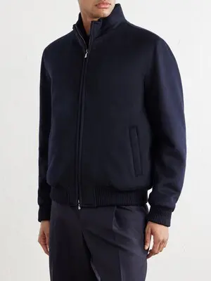 Thom Sweeney Wool And Cashmere-blend Flannel Bomber Jacket