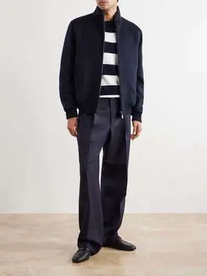 Thom Sweeney Wool And Cashmere-blend Flannel Bomber Jacket