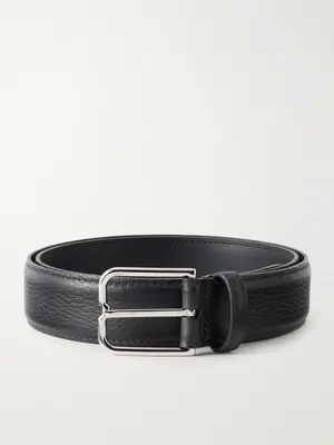 Berluti 3.5 Cm Full-grain Leather Belt - Black