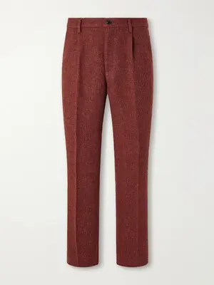 Portuguese Flannel Terroir Straight-leg Pleated Wool-twill Trousers - Red