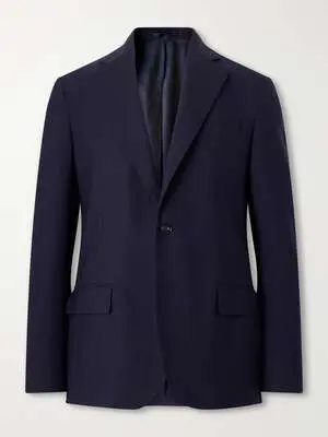 DE PETRILLO Virgin Wool Suit Jacket - Navy