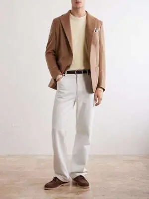 DE PETRILLO Posillipo Brushed Camel Hair Blazer