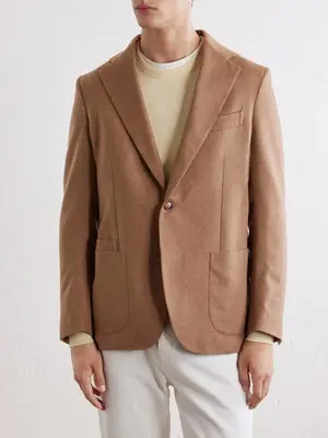 DE PETRILLO Posillipo Brushed Camel Hair Blazer - Neutrals
