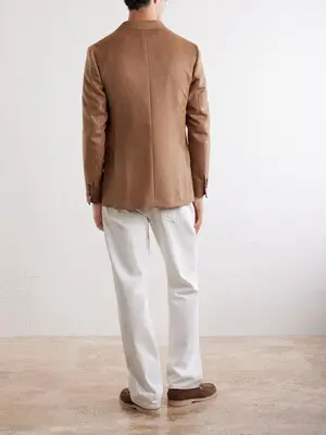 DE PETRILLO Posillipo Brushed Camel Hair Blazer - Neutrals