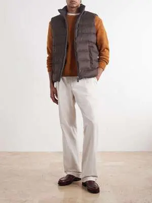 Herno Quilted Silk And Cashmere-blend Gilet