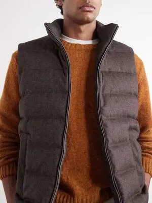 Herno Quilted Silk And Cashmere-blend Gilet