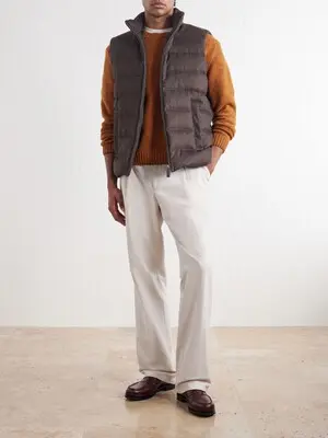Herno Quilted Silk And Cashmere-blend Gilet