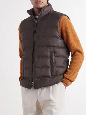 Herno Quilted Silk And Cashmere-blend Gilet