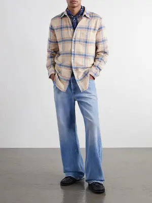 Portuguese Flannel Serena Checked Cotton-flannel Shirt - Blue