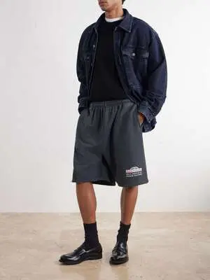 WILLY CHAVARRIA Straight-leg Printed Cotton-jersey Shorts