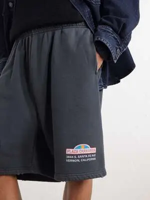 WILLY CHAVARRIA Straight-leg Printed Cotton-jersey Shorts