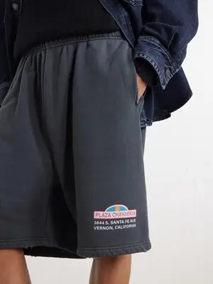 WILLY CHAVARRIA Straight-leg Printed Cotton-jersey Shorts
