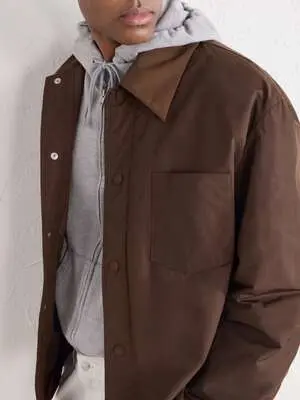 AMI Paris Logo-embroidered Padded Canvas Overshirt