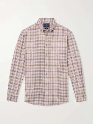 Portuguese Flannel Cedar Checked Cotton-flannel Shirt - Brown